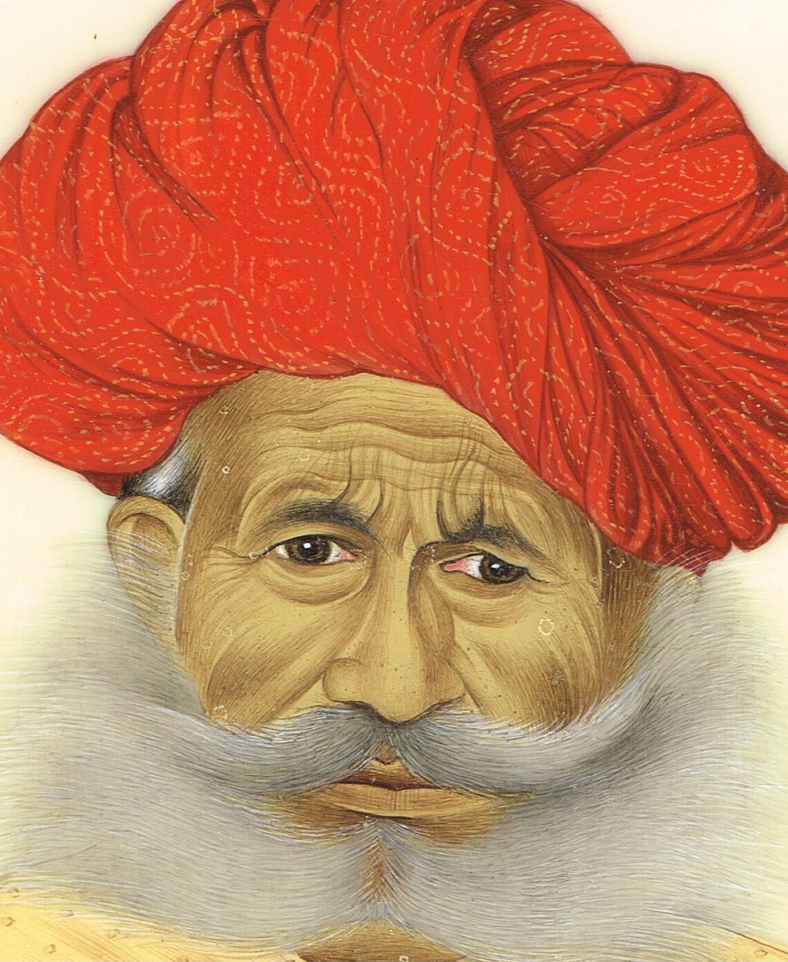 Miniature Rajasthani Portrait Painting: Handmade Indian Vintage Art ...