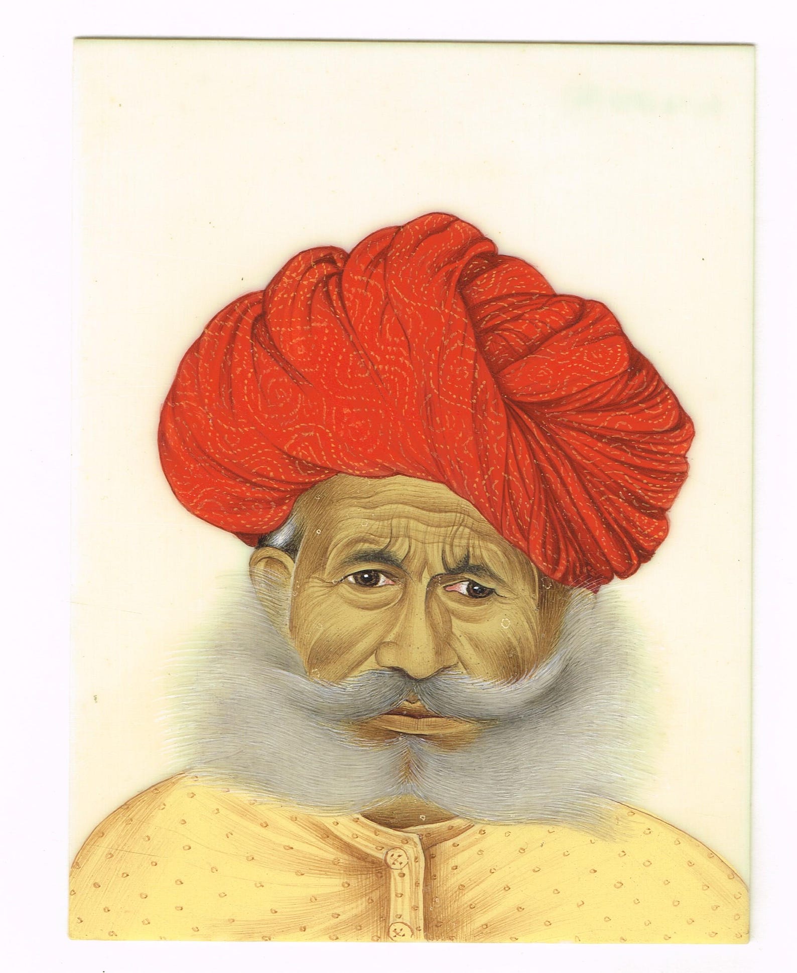 Miniature Rajasthani Portrait Painting: Handmade Indian Vintage Art ...