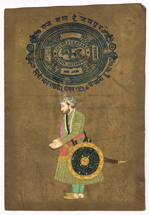 Miniature Portrait Painting of Rajput Maharaja Handmade Fine - Etsy