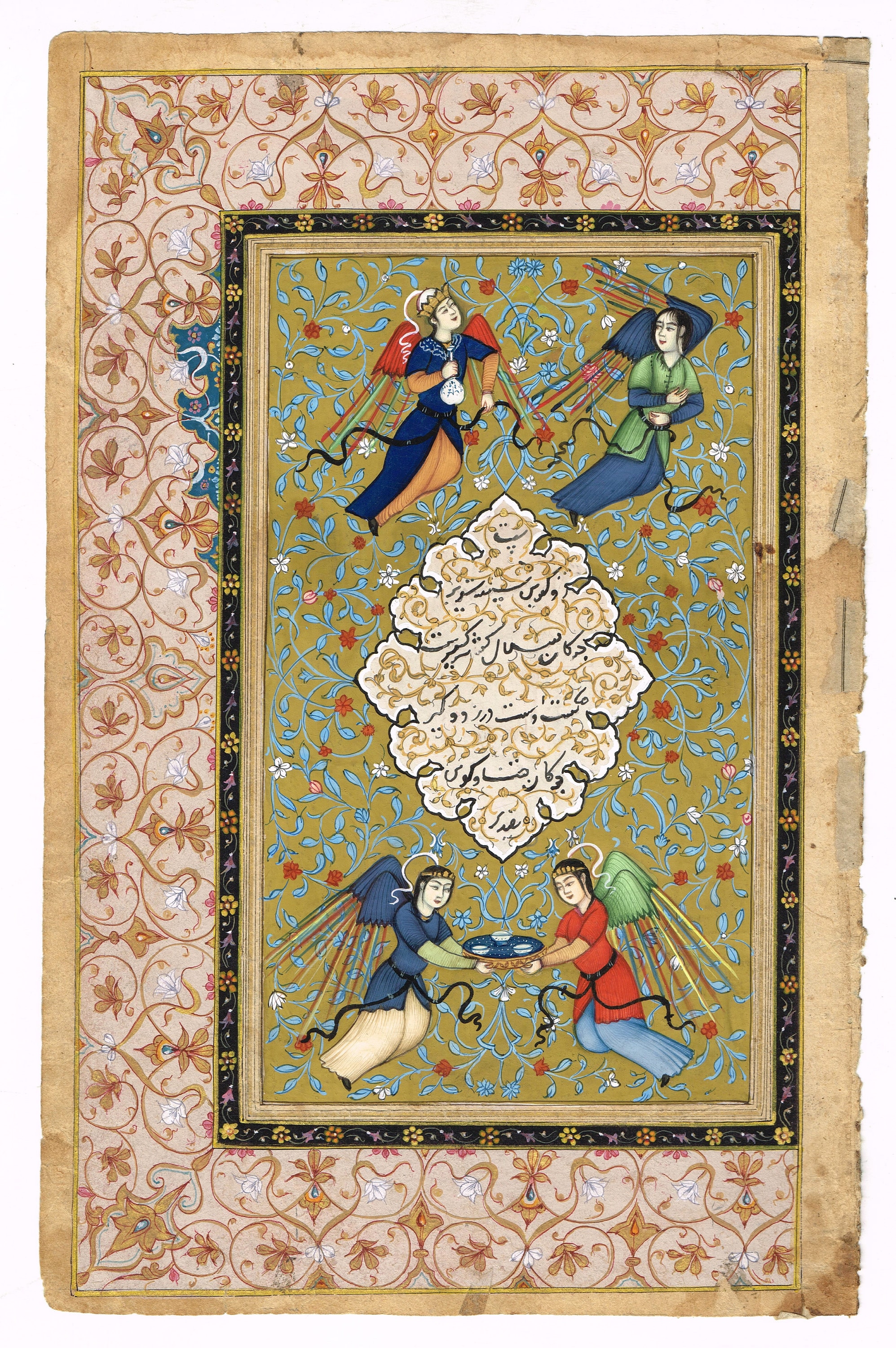 Islamic Angels - Persian Miniature Painting on Paper | Handmade Vintage ...
