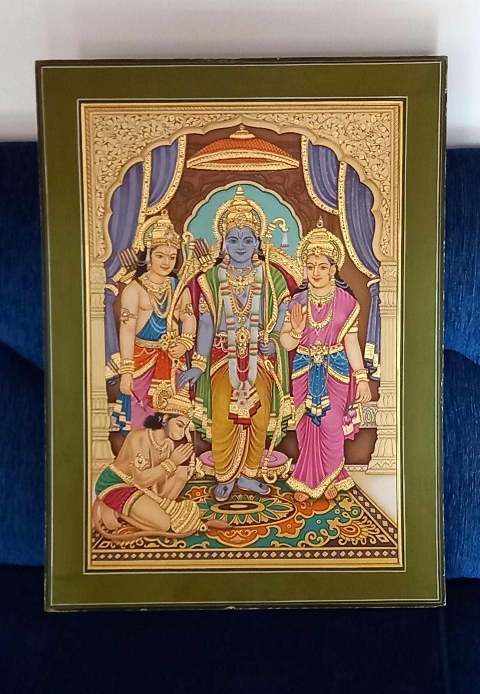 Ram Darbar Painting Handmade Hindu Religious Art on Paper 18x24 Inches ...