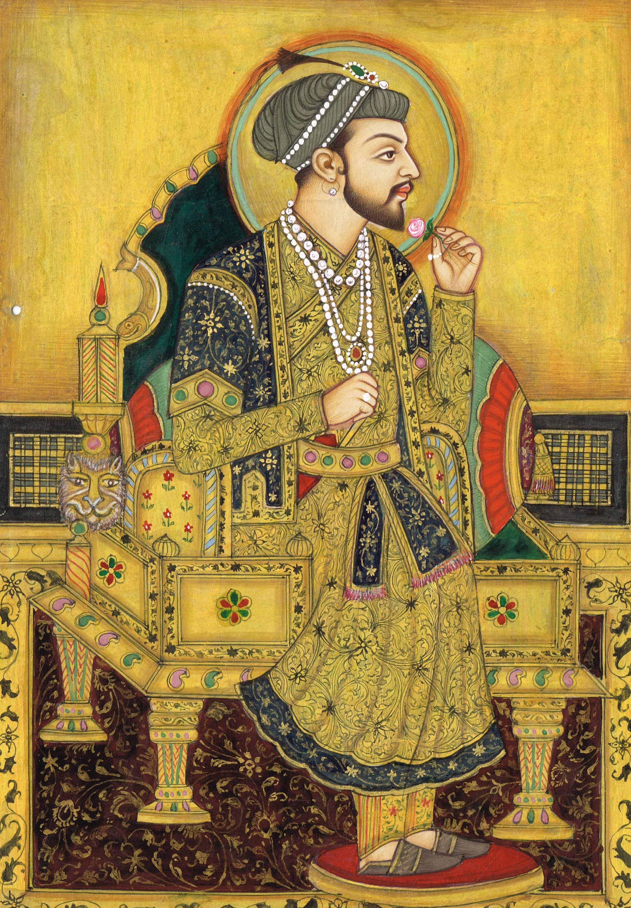 Mughal Miniature Art Painting | Emperor Shahjahan & Mumtaz Mahal - Etsy