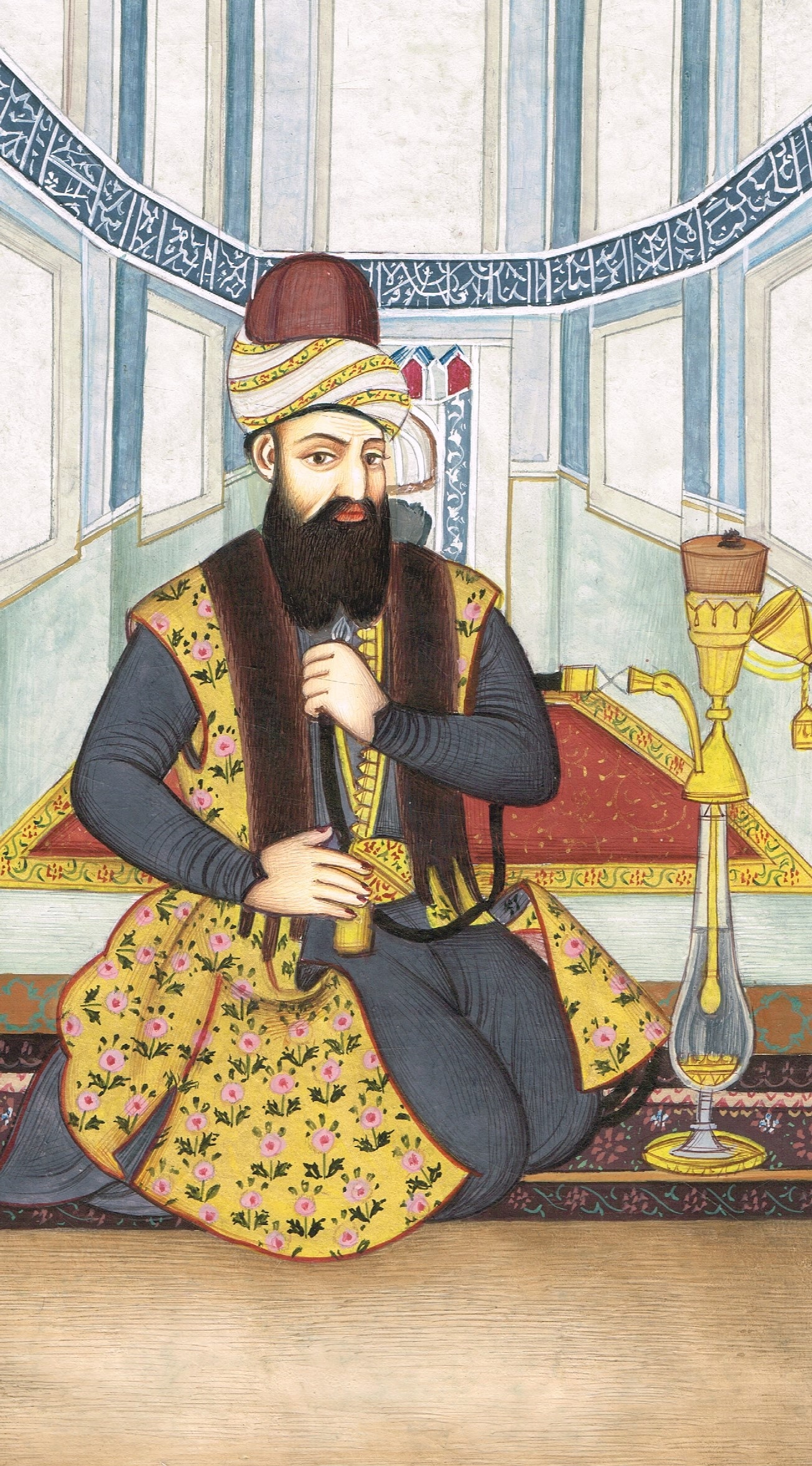 Qajar Art Persian Qajar Painting the Ruler of Kashan Gouache Pigments ...