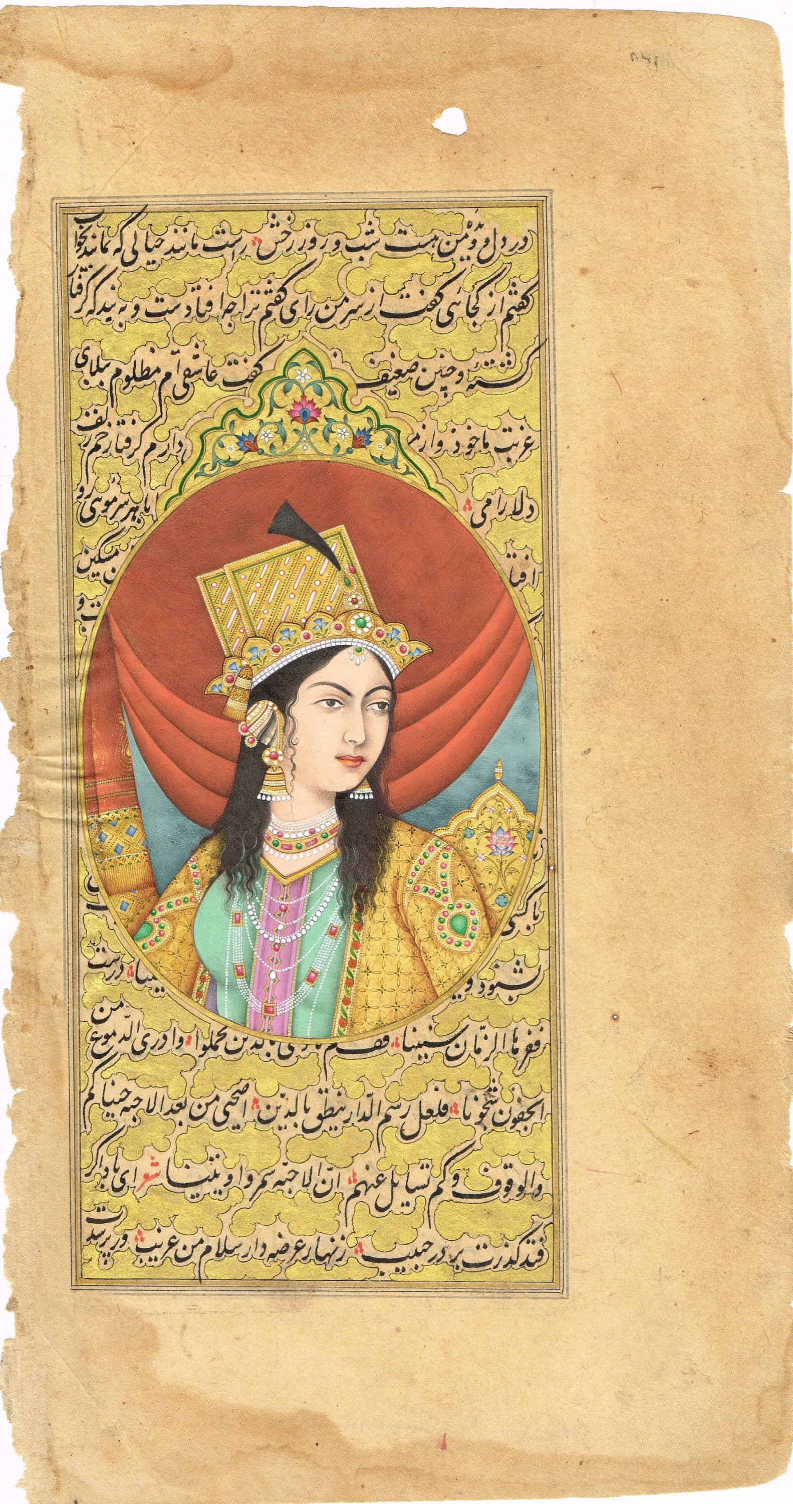 Mughal Empress Mumtaz Mahal Miniature Portrait | Handmade Vintage Art ...