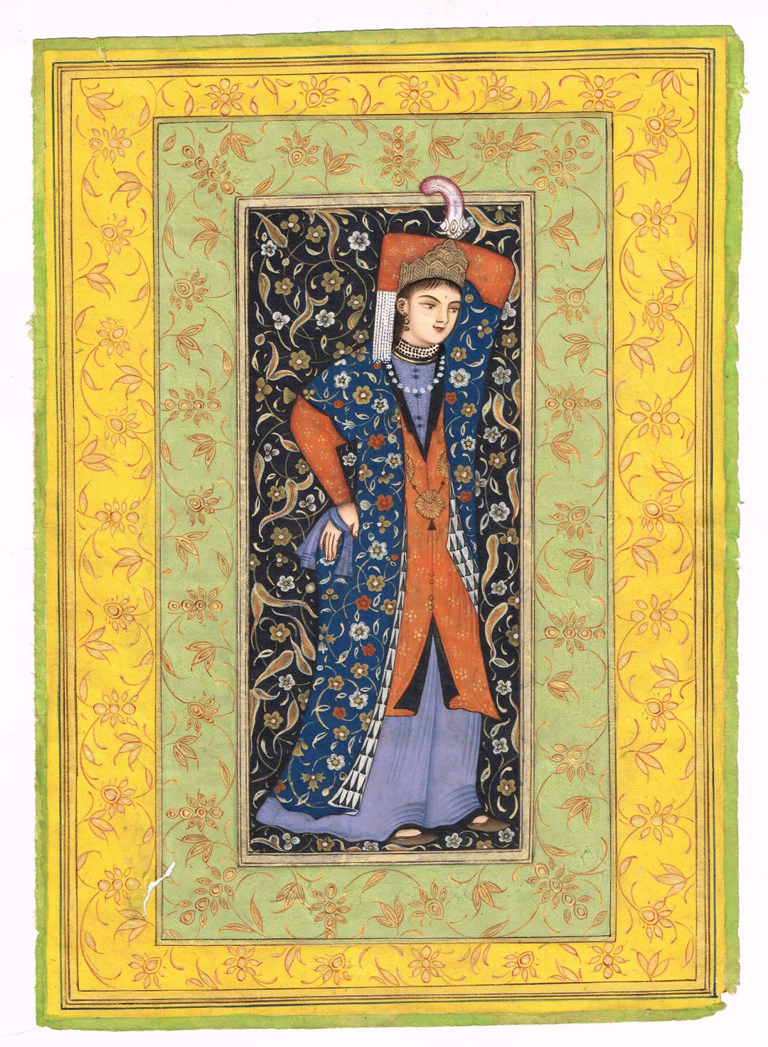 Persian Miniature Painting of Persian Lady Handmade Fine Art on Paper ...