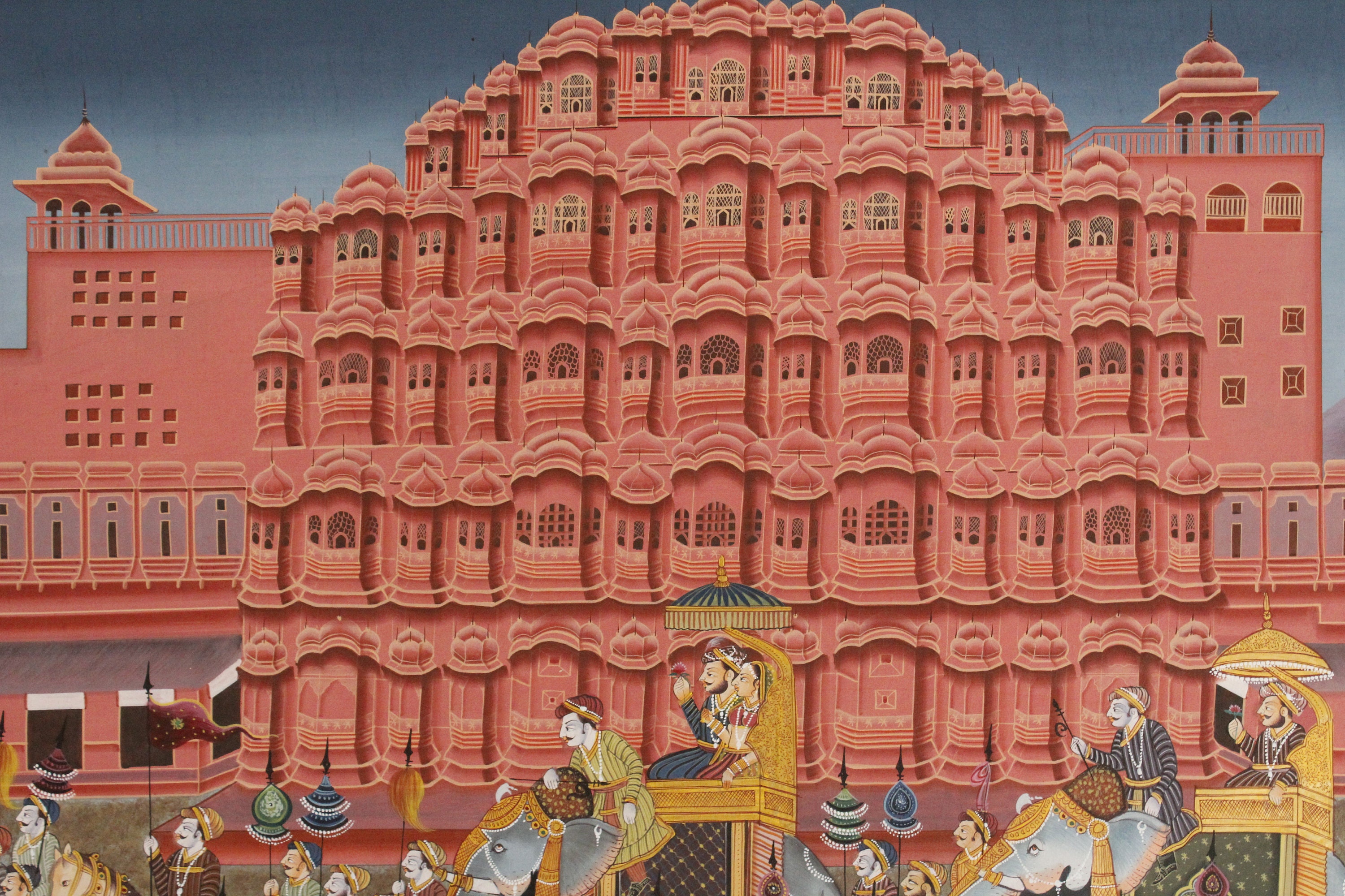 Rajasthani Miniature Painting of Jaipur Procession Art View - Etsy