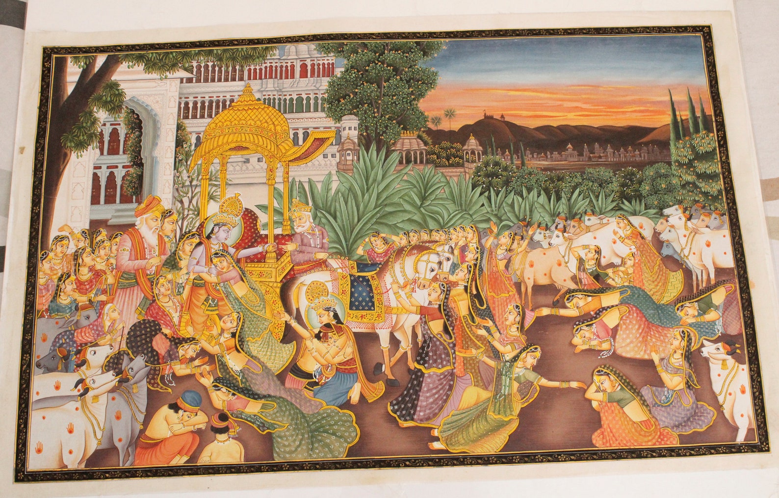 Radha Krishna Painting of Krishna Left Vrindavan Scene Art on - Etsy ...