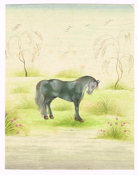 Animal Miniature Painting of Horse Handmade Finest Art on - Etsy