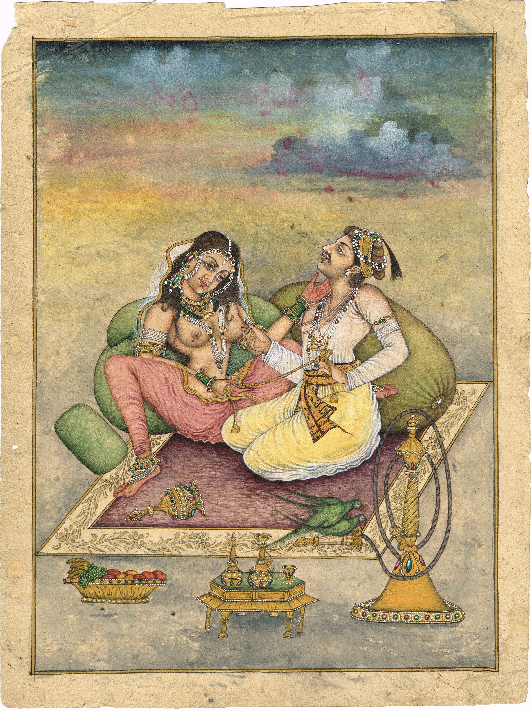 Old Indian Erotic Art Of Mughal Era Hand Made Mughal Etsy Canada