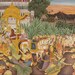 Radha Krishna Painting of Krishna Left Vrindavan Scene Art on Silk ...