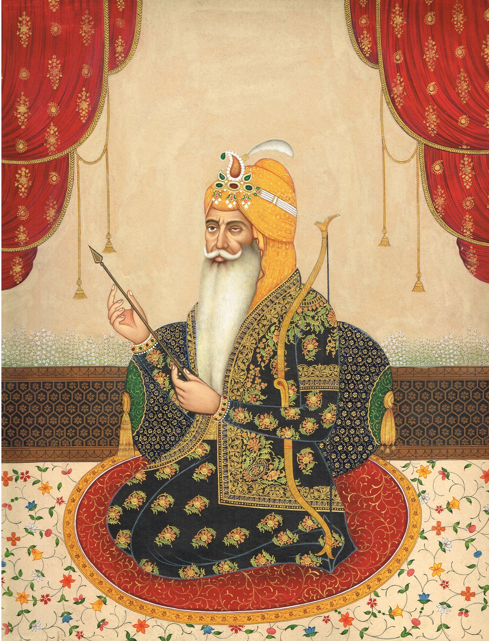 Handmade Sikh Painting of Maharaja Ranjit Singh of Sikh Empire Art ...
