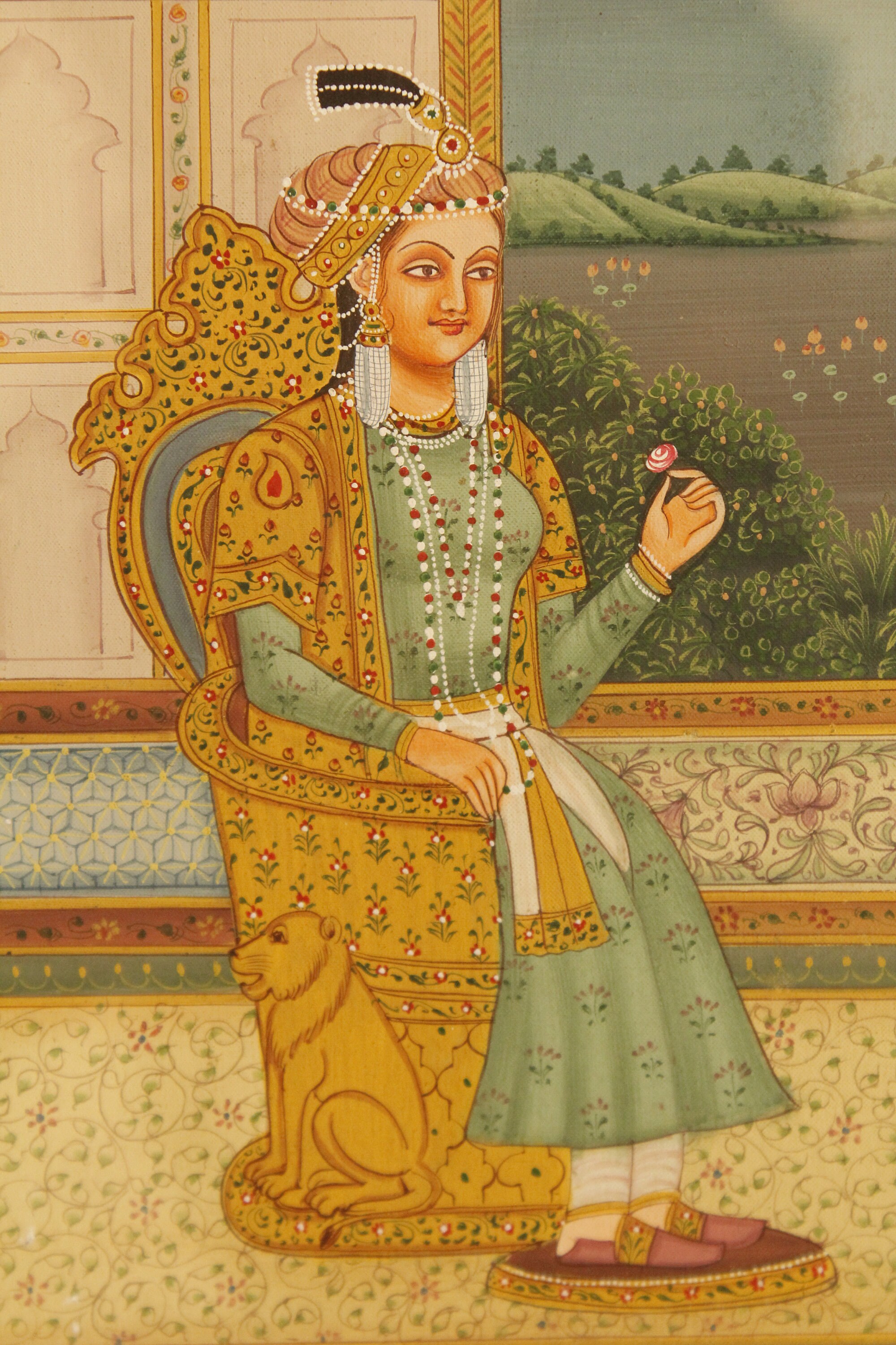 Miniature Portrait Painting of Mughal Empress Mumtaz Mahal Art With ...