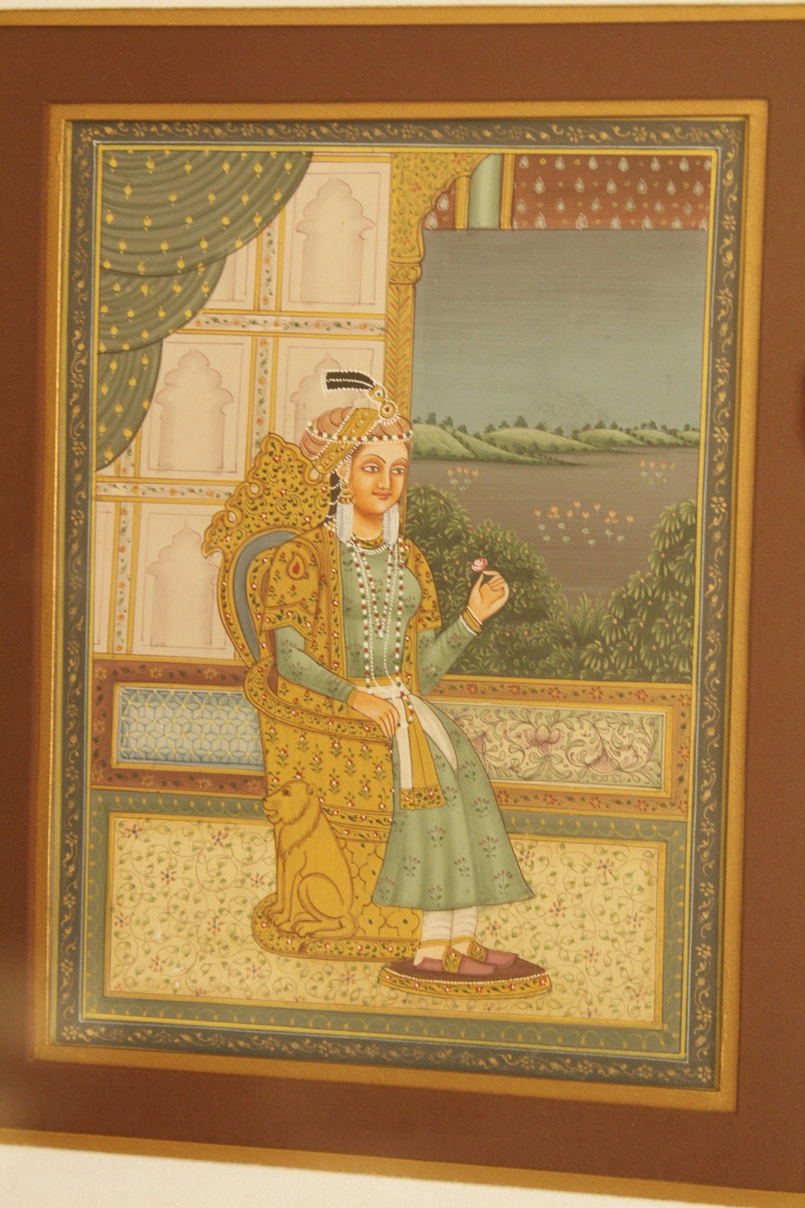 Miniature Portrait Painting of Mughal Empress Mumtaz Mahal Art With ...