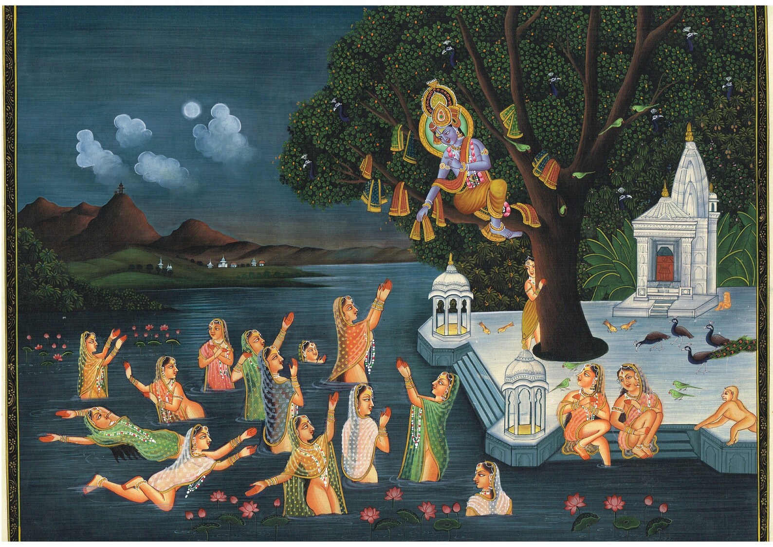 Handmade Krishna Raasleela Painting of Gopi Vastra Haran Art - Etsy