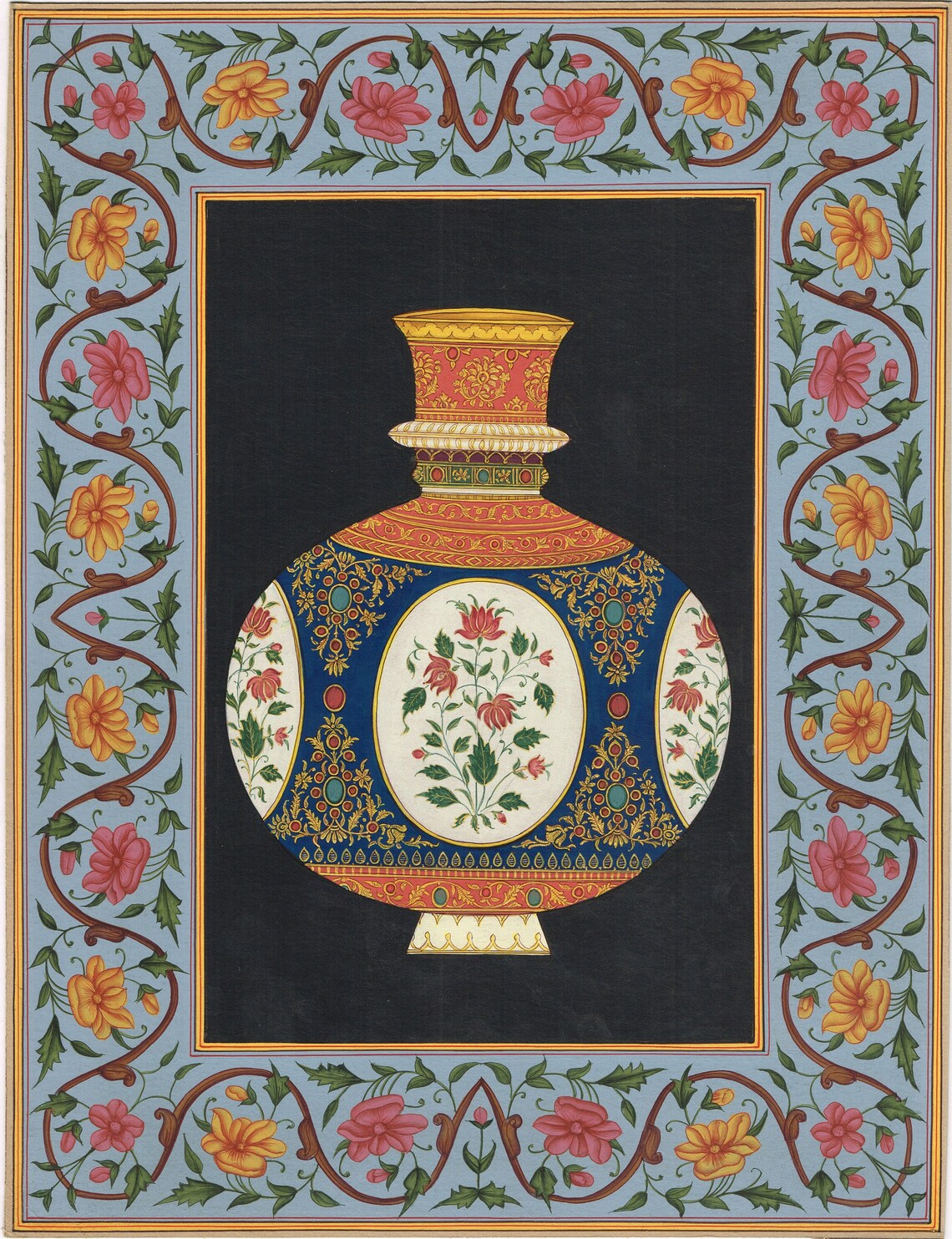 Indian Miniature Painting of Surahi Water Pot Handmade Gouache - Etsy