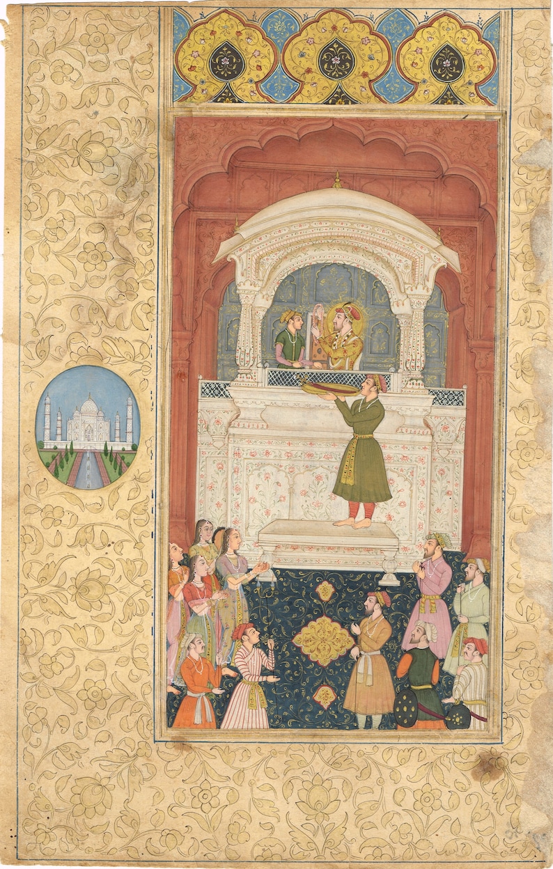 Ancient Indian Miniature Painting of Mughal Emperor Shahjahan - Etsy