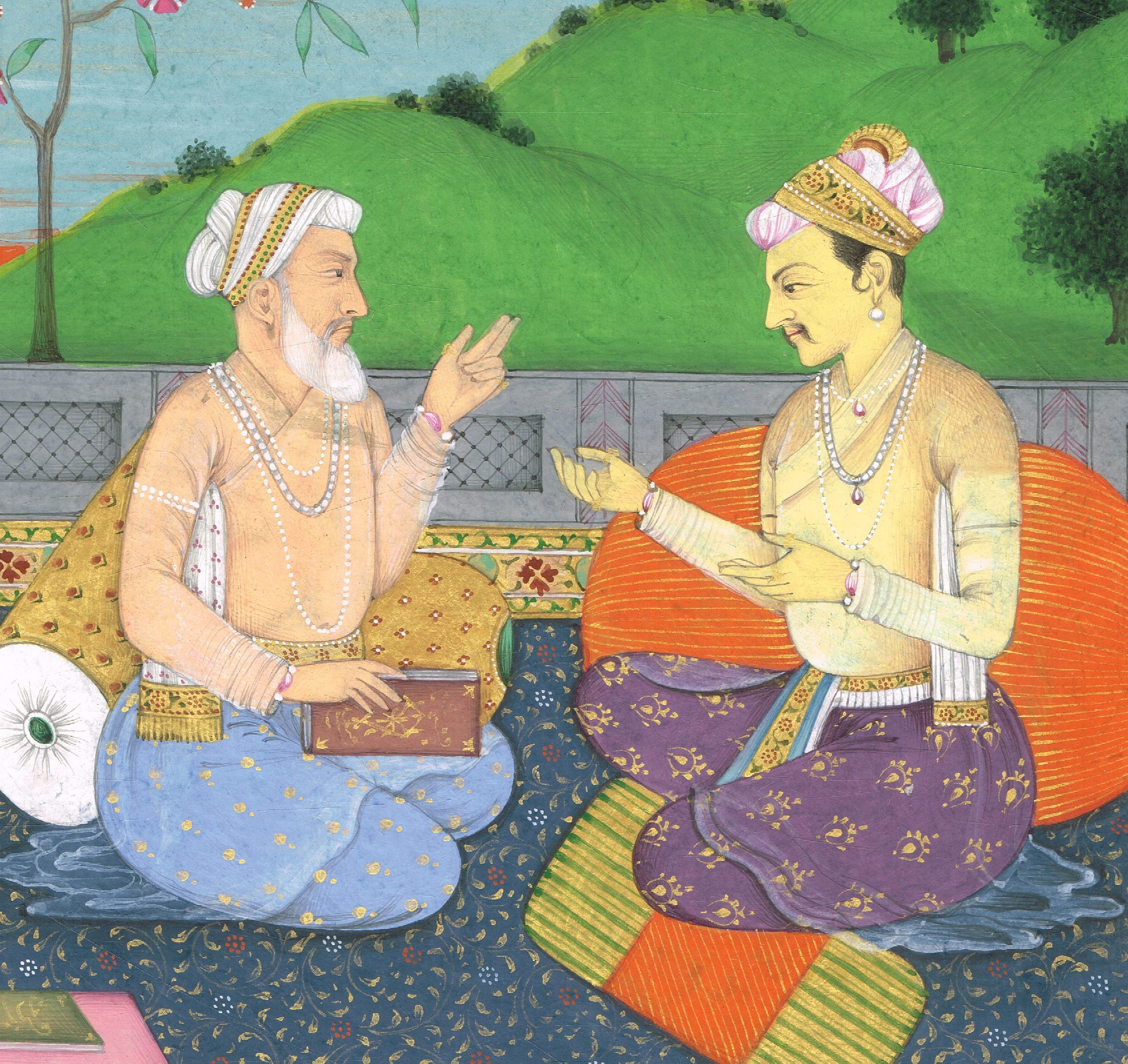 Indian Miniature Painting of Mughal Emperor Shahjahan With His - Etsy