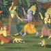 Radha Krishna Painting of Krishna Ras Leela Art on Cloth 17.5x13.5 ...