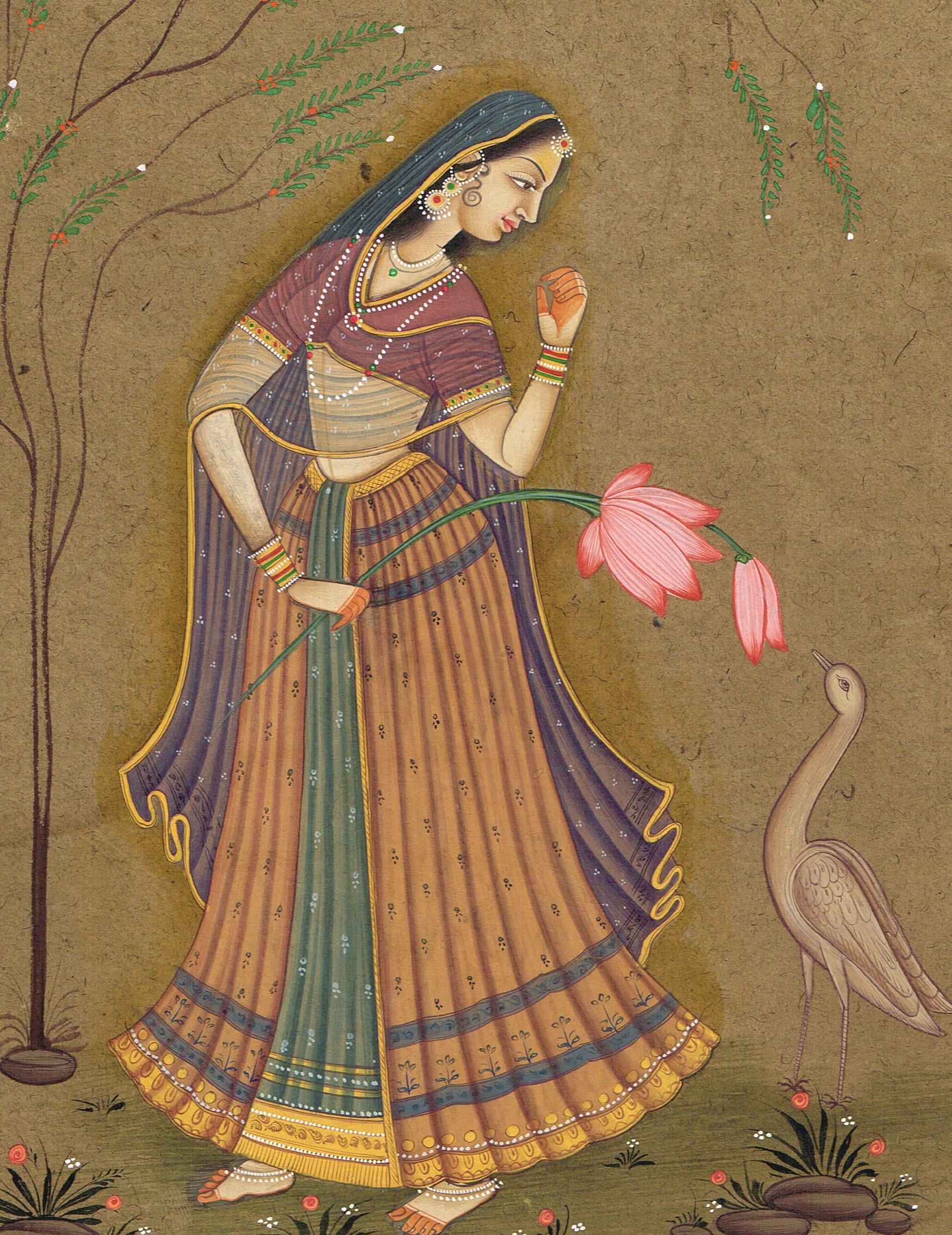 Indian Folk Art Painting of Ragini From Ragamala Handmade - Etsy