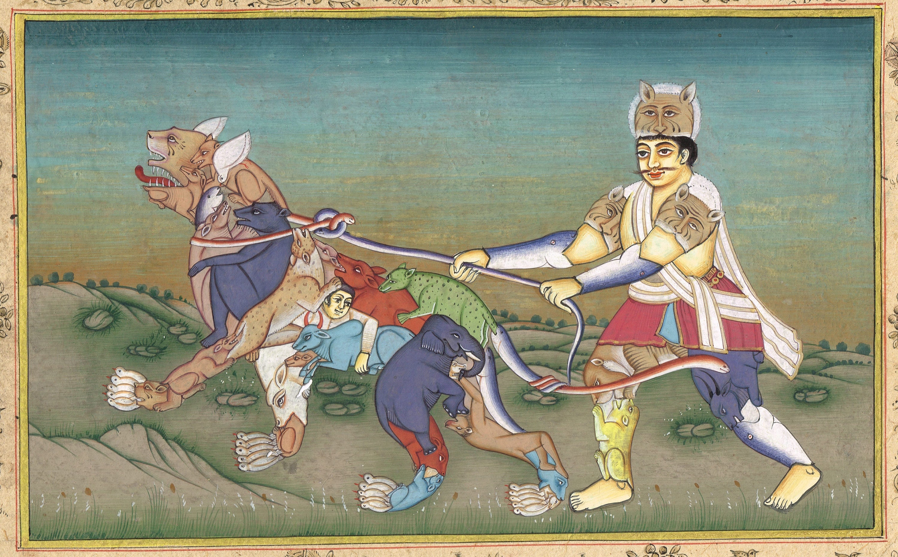 Indian Miniature Painting of Composite Animal With Man - Etsy