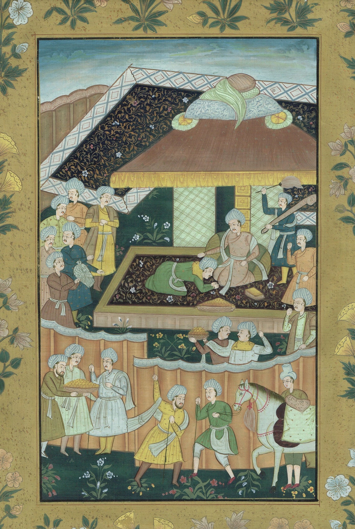 Persian Painting of Court Scene of Persia Empire Art on Silk - Etsy