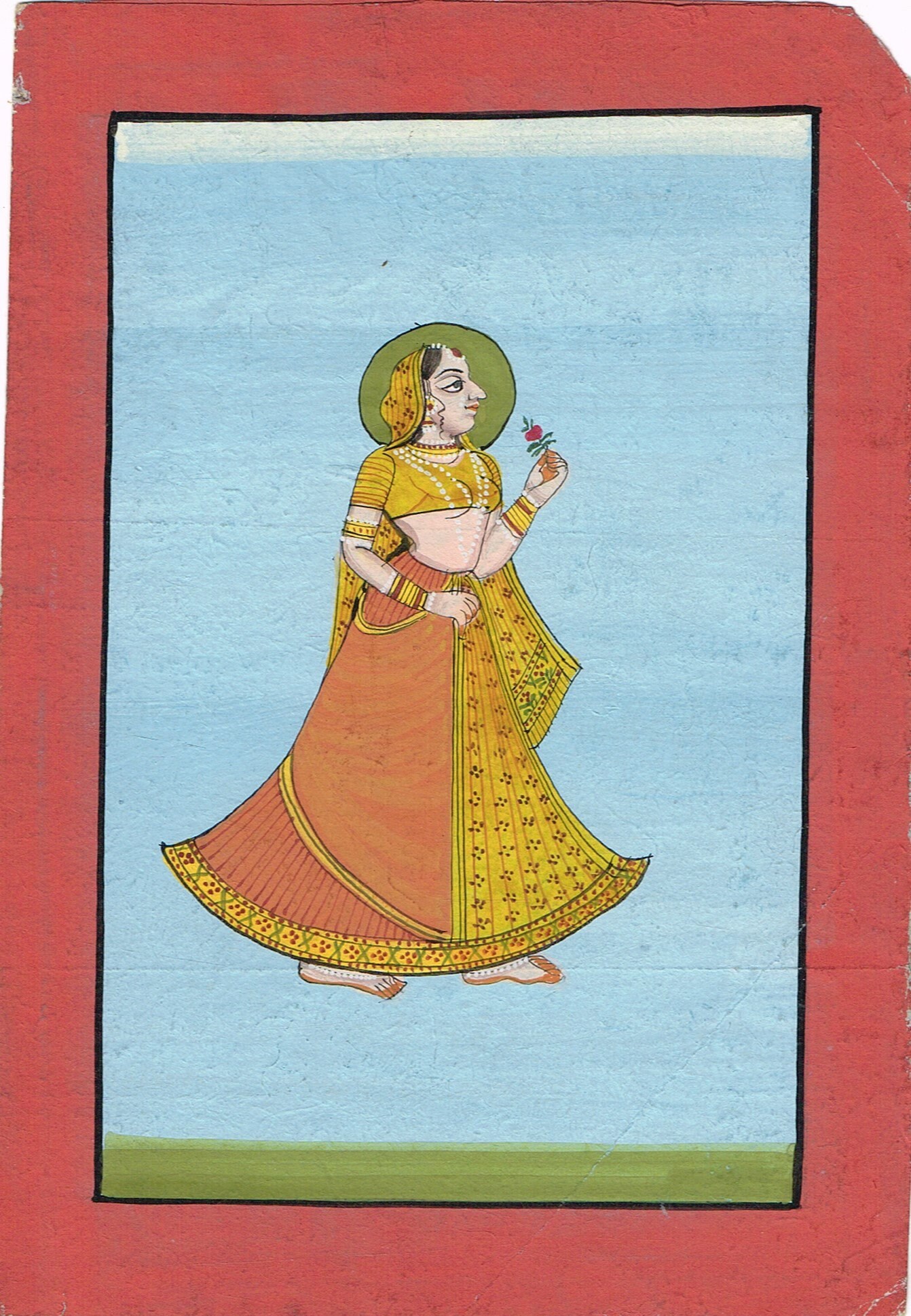 Miniature Portrait Painting of Rajput Queen Indian Old - Etsy