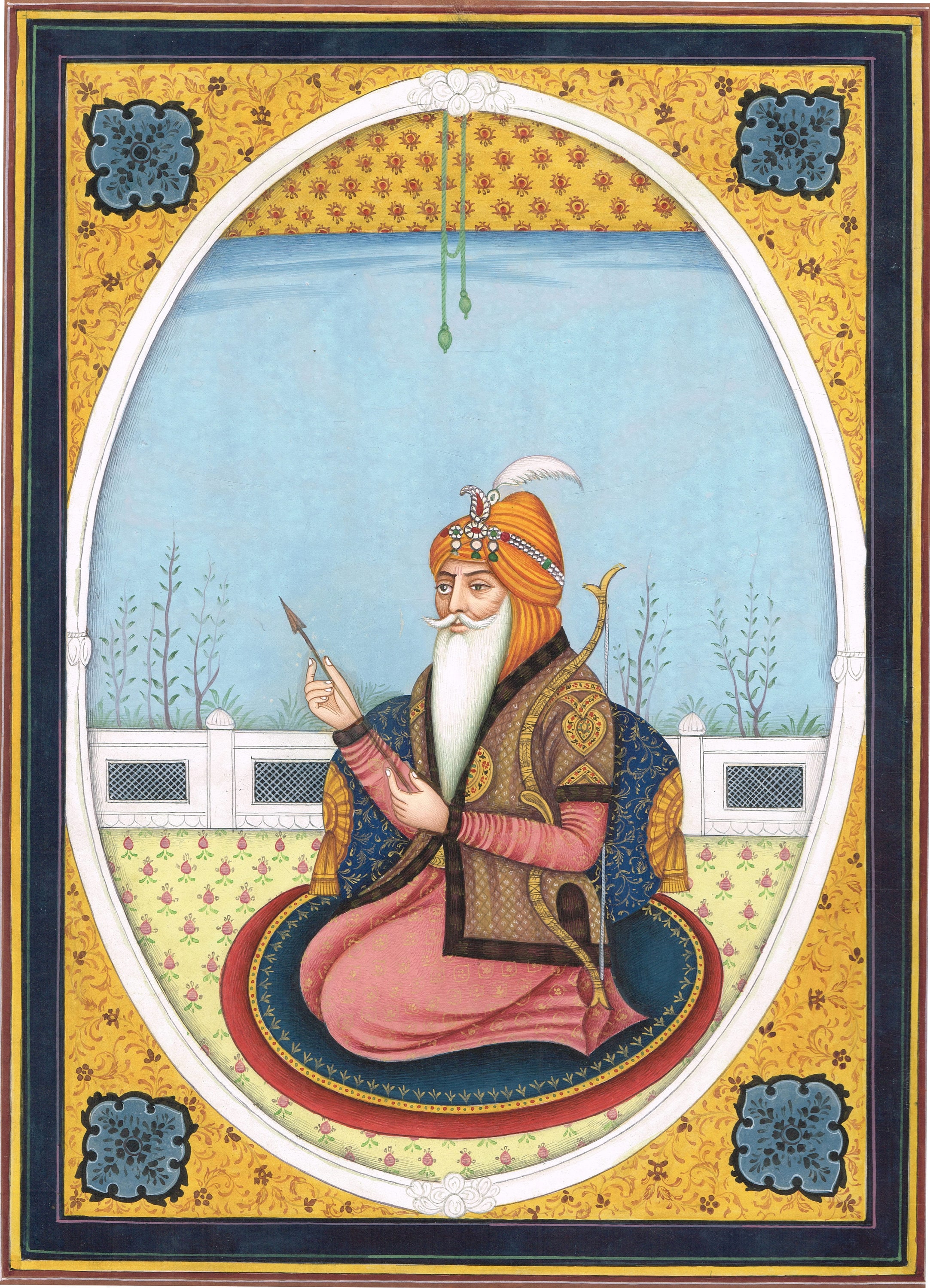 Sikh Miniature Painting | Portrait of Maharaja Ranjit Singh of Sikh ...