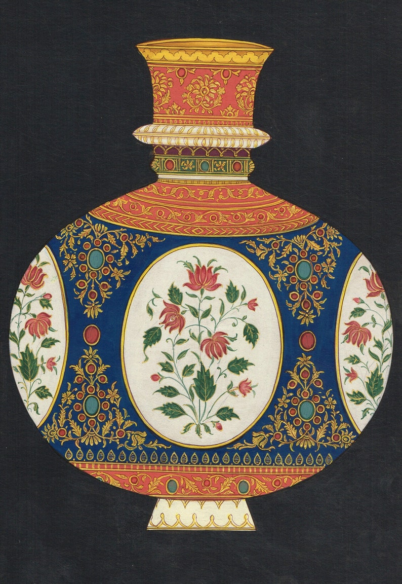 Indian Miniature Painting of Surahi Water Pot Handmade Gouache - Etsy