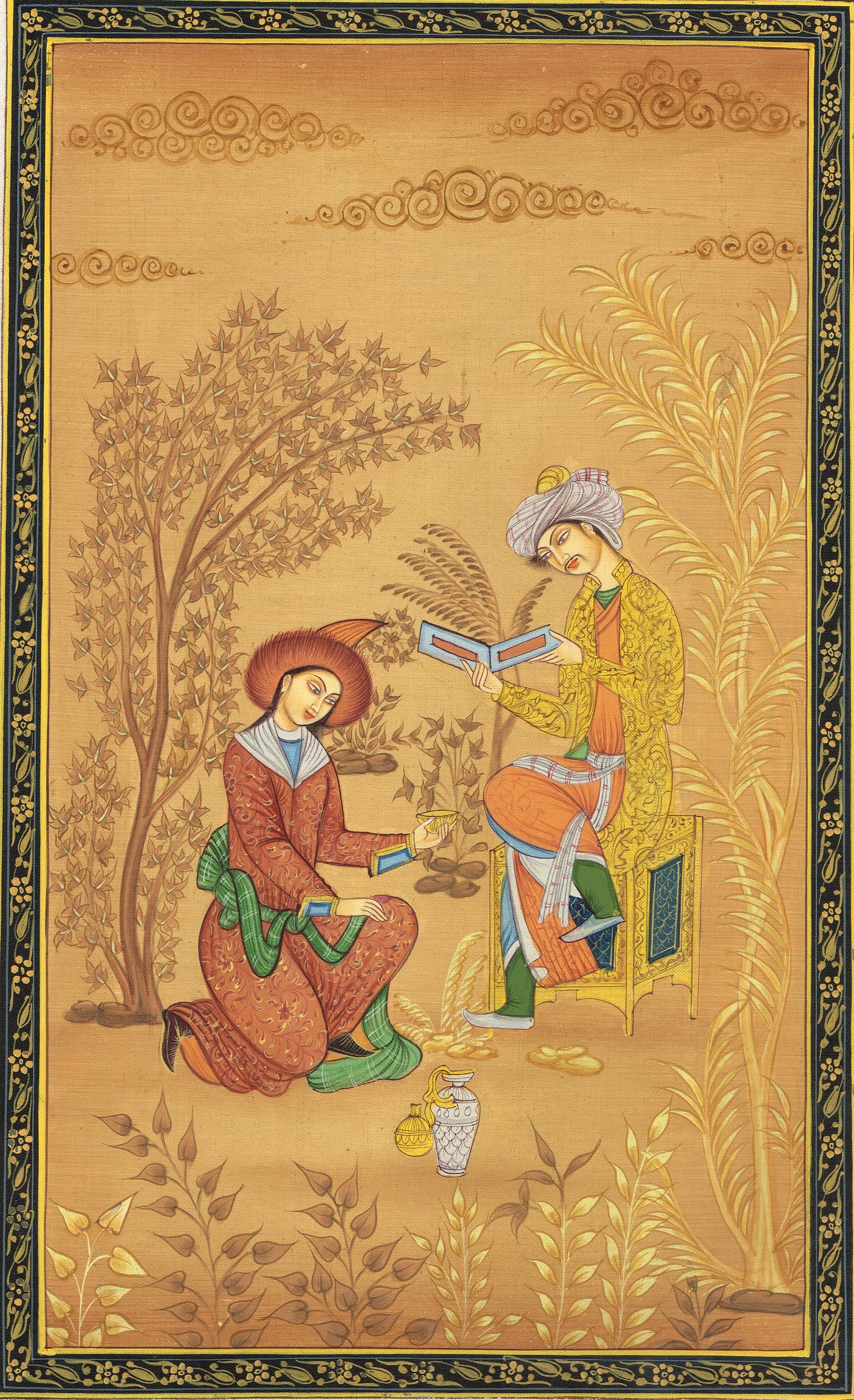 Persian Miniature Painting: Islamic Art on Silk (7.5x11.5 Inches) - Etsy