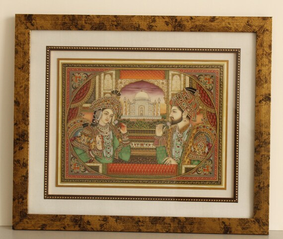 Miniature Portrait of Mughal Emperor Shahjahan With Empress | Etsy