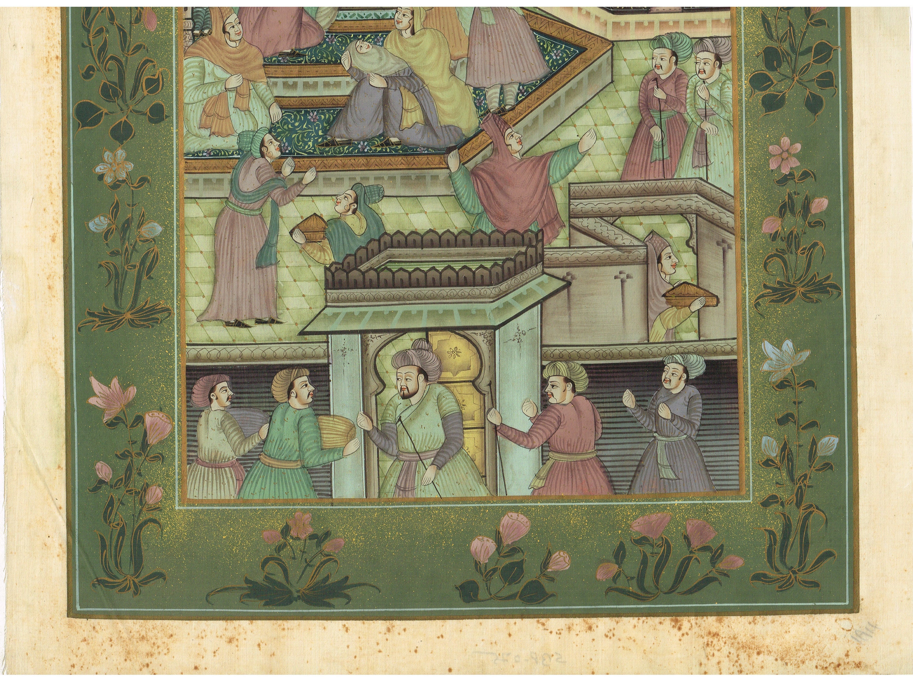 Handmade Persian Miniature Painting of Persian Court darbar Scene ...