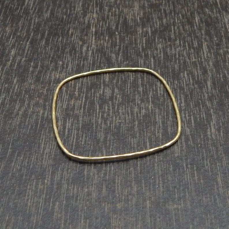 Handmade Square-shaped Brass Bracelets, Hammered Gold or Silver Plated ...
