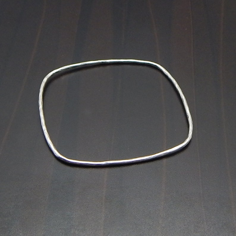 Handmade Square-shaped Brass Bracelets, Hammered Gold or Silver Plated ...