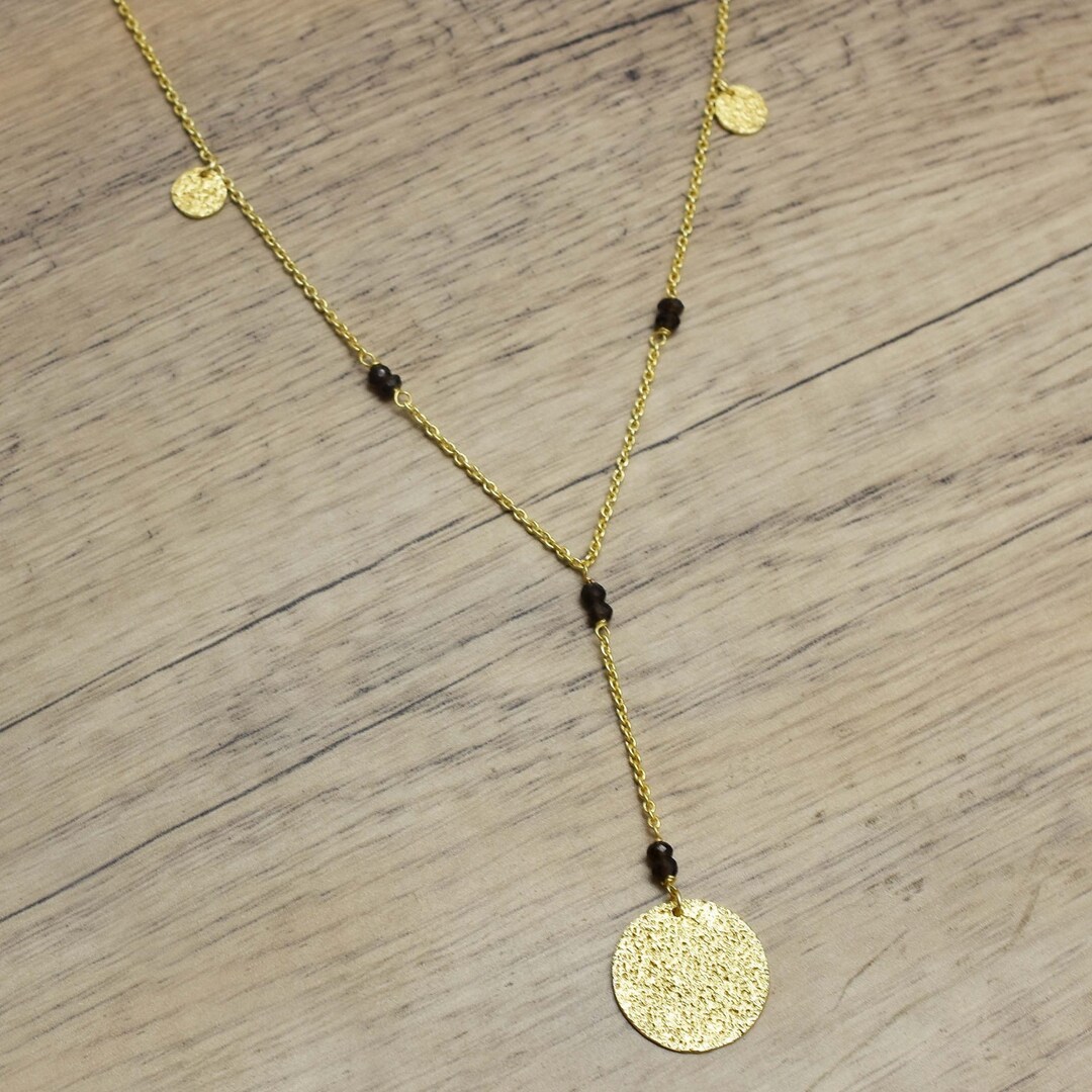 Best Gifts Smoky Necklaces Round Disc Necklaces Brass - Etsy