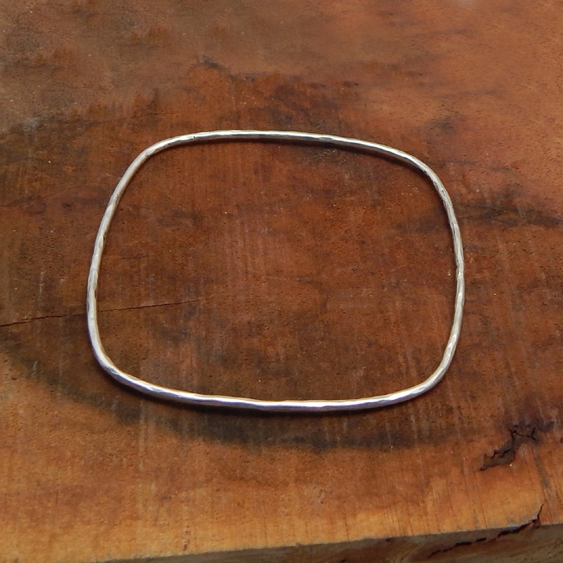 Handmade Square-shaped Brass Bracelets, Hammered Gold or Silver Plated ...
