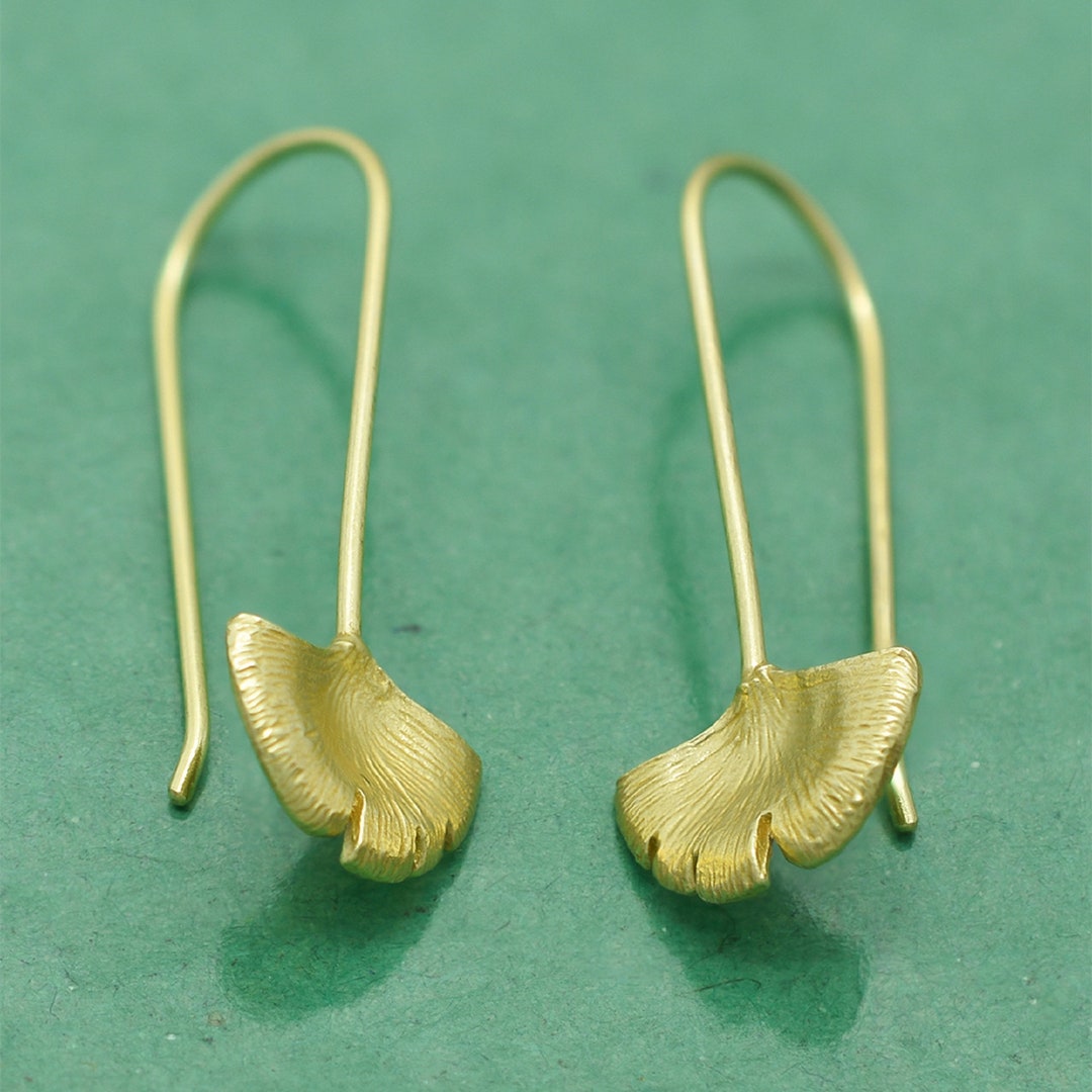 Best Gifts Biloba-ginkgo Leaf Dangle Earring Brass With 22k - Etsy