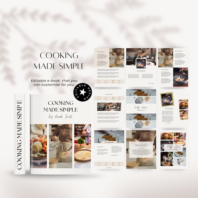Editable Recipe Book Template: Printable Cookbook (canva Templates) - Etsy