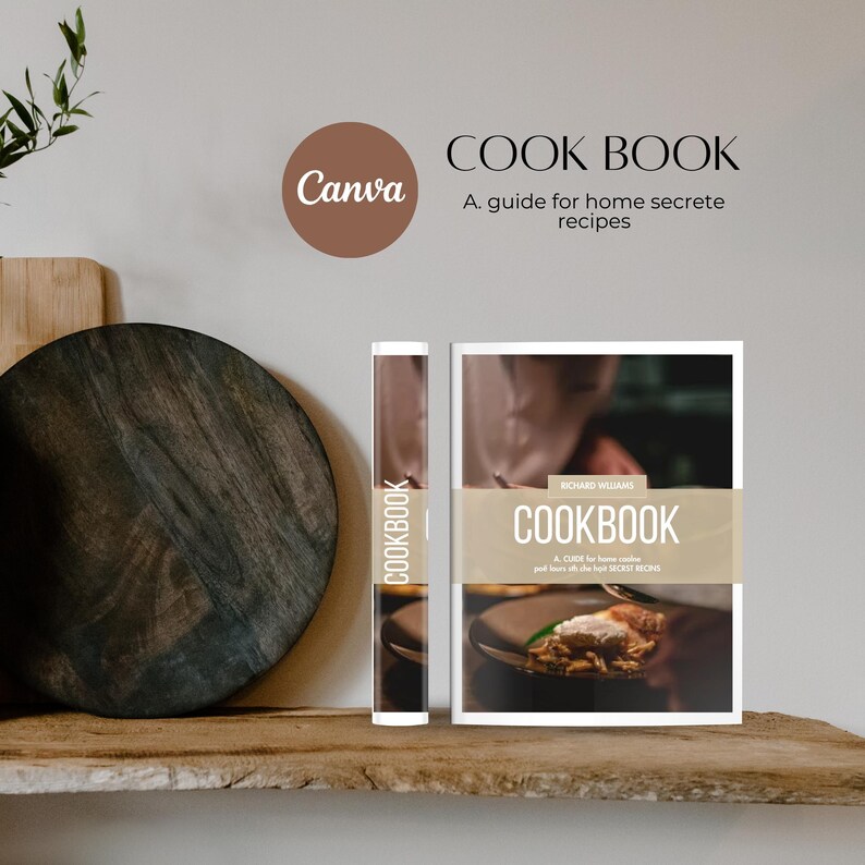 Canva Editable Cookbook Template | Recipe Template - Etsy