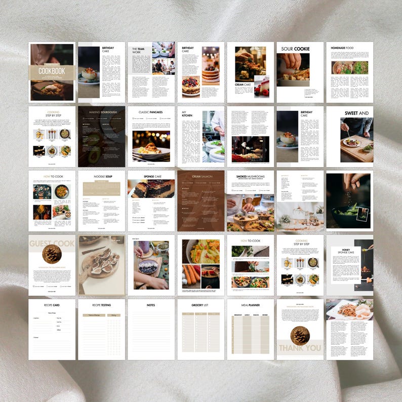 Canva Editable Cookbook Template | Recipe Template - Etsy