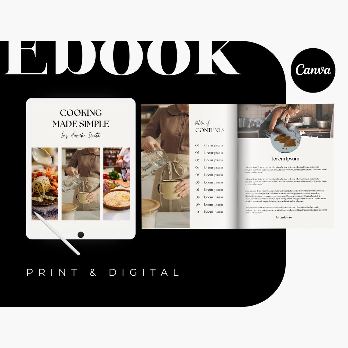 Editable Recipe Book Template: Printable Cookbook (canva Templates) - Etsy