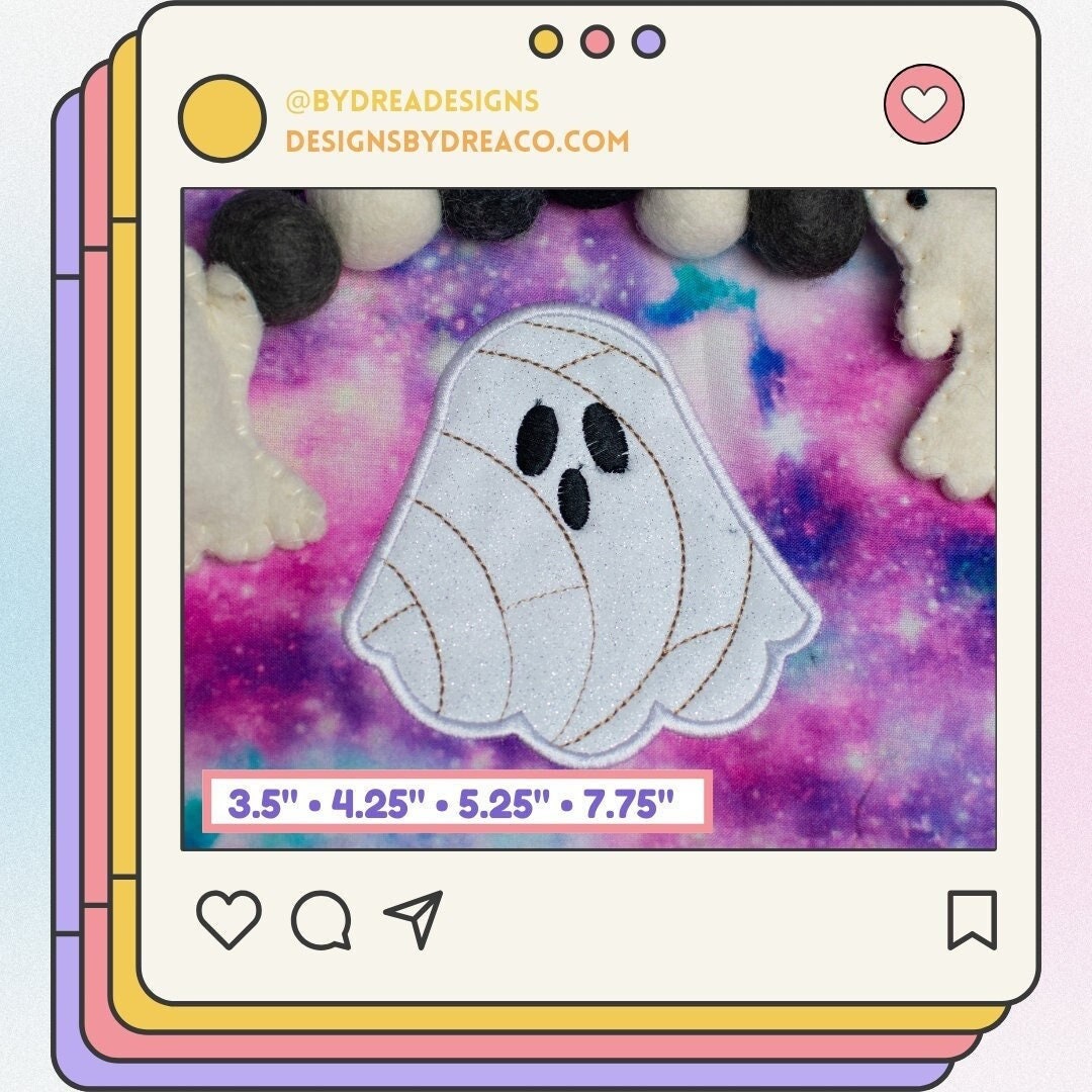 Ghost Concha Applique Embroidery Design - Digital Download - Etsy