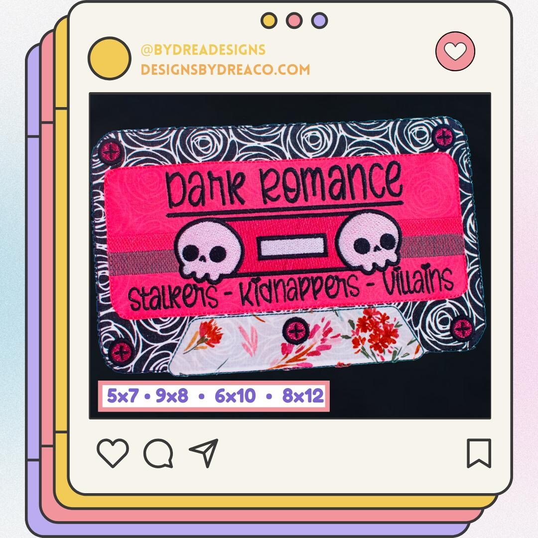 Dark Romance Applique Embroidery Design - Digital Download - Etsy