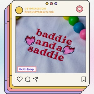 Baddie and a Saddie Embroidery Design - Digital Download - Etsy