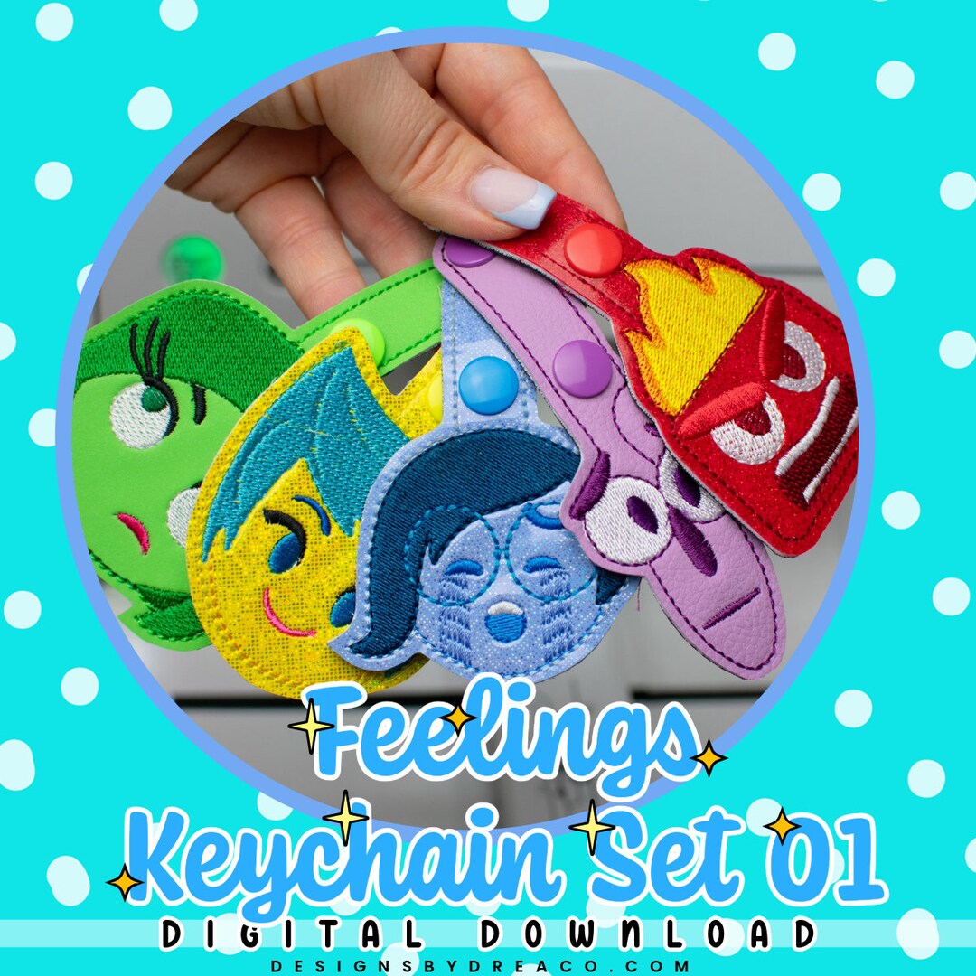 Feelings Keychain Embroidery Design Collection 01 - Etsy