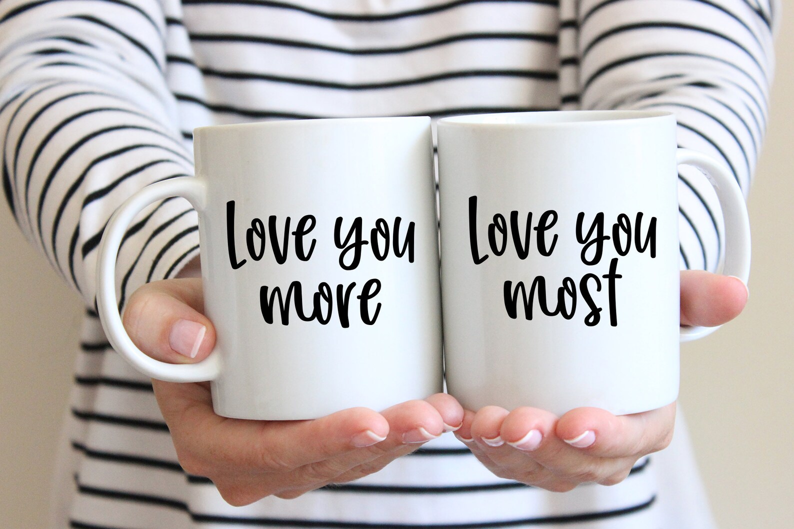 Love You More Mug Love You Most Mug Engagement Picture Etsy