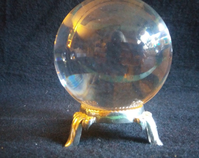 Vintage Quartz Crystal Ball-40mm-vintage-with Stand - Etsy