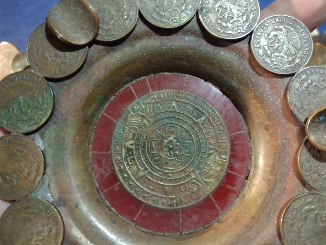 Vintage, Rare Mayan God Metal Coin Charcoal/incense Burner/ashtray ...
