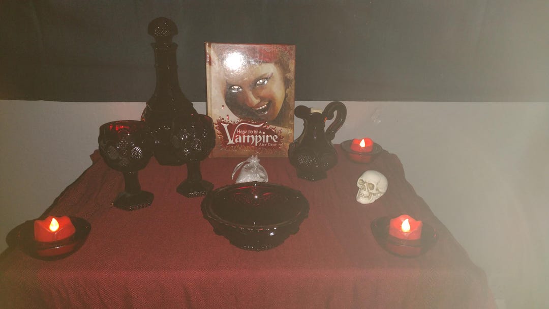 Vampire Altar-vintage Avon Altar Tools-blood Red Chalices, Scrying Bowl ...