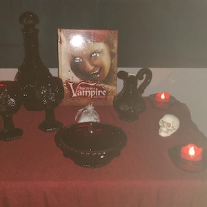 Vampire Altar-vintage Avon Altar Tools-blood Red Chalices, Scrying Bowl ...