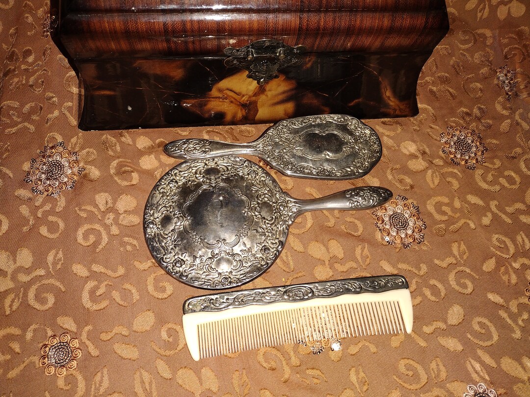 Victorian Style Magic Mirror, Brush and Comb Set-witches Vanity Set - Etsy